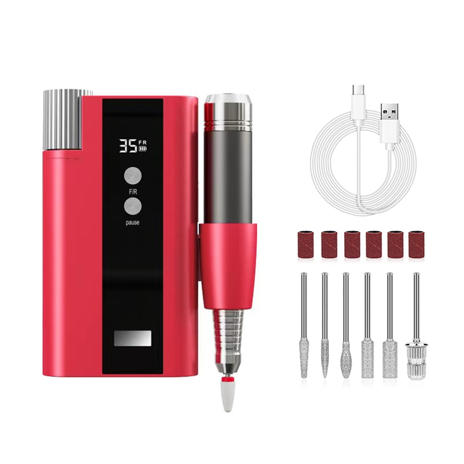 35000RPM Nail Drill Machine, Rechargeable Nail Drill Manicure Machine ...