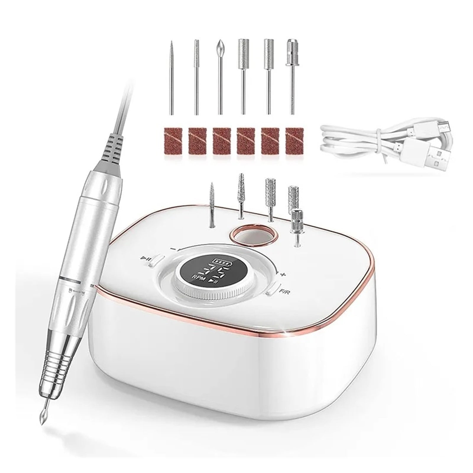 35000RPM Nail Drill Manicure Machine Rechargeable Electric Nail Sander ...