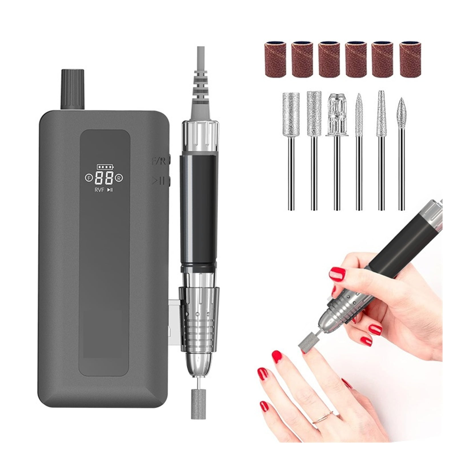 35000RPM Rechargeable Nail Drill Manicure Machine with Brushless Motor ...