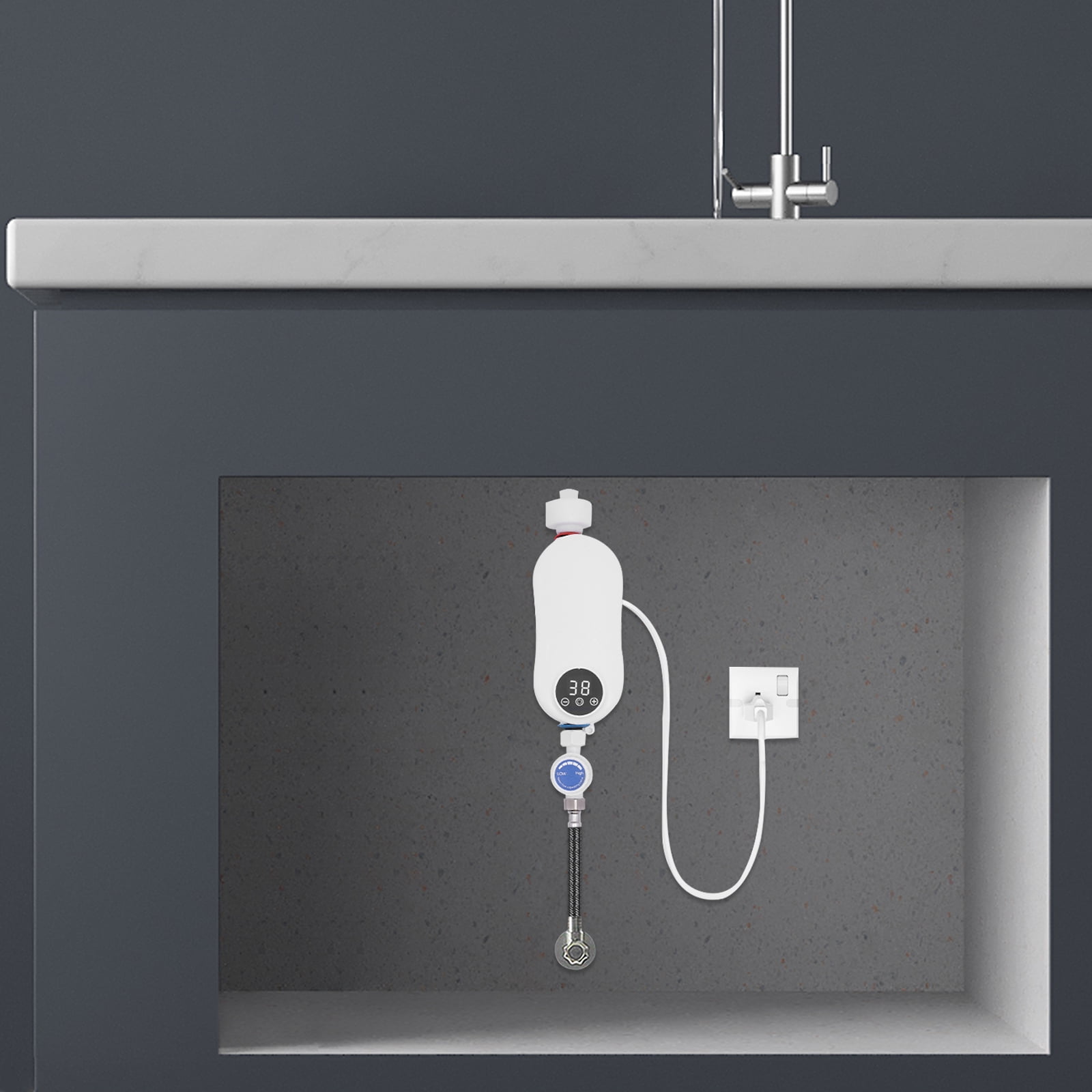 3500W Instant Hot Water Heater With Shower Head Tankless Electric ...