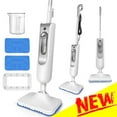 3500W Steam Mop Hard Wood Floor Cleaner 2 Speed with 2 Pcs Pads and ...