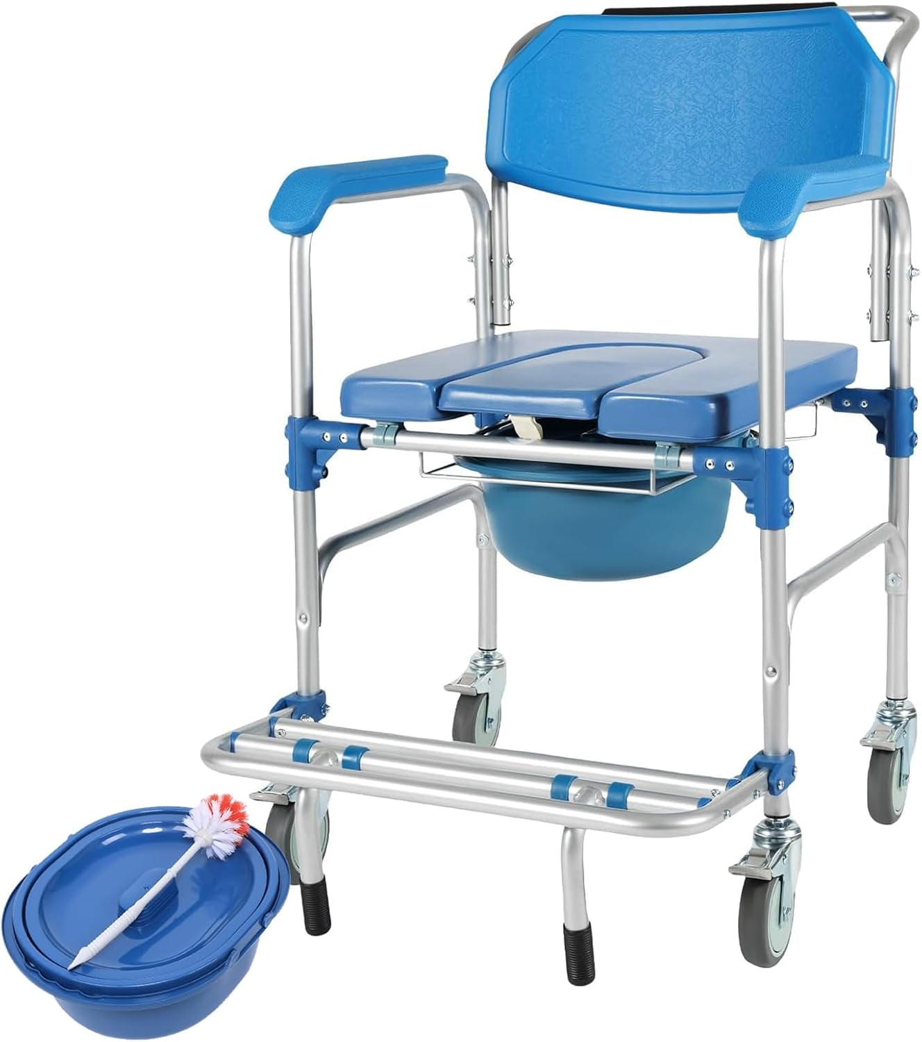 350LBS Bedside Commode, Adult Potty Chair for Seniors, Chair Toilet ...