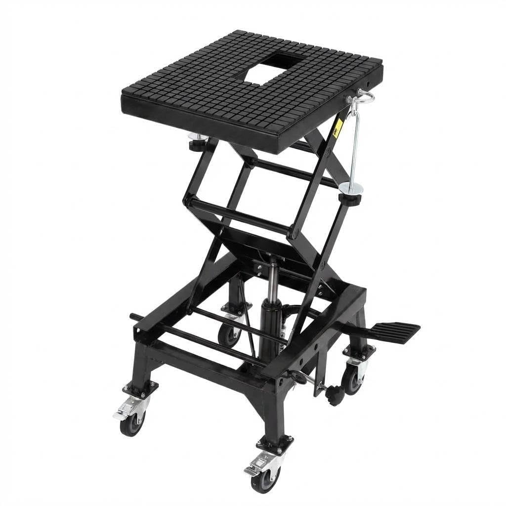 350LBS Hydraulic Motorcycle Lift Table, Foot Operated Scissor Jack ...
