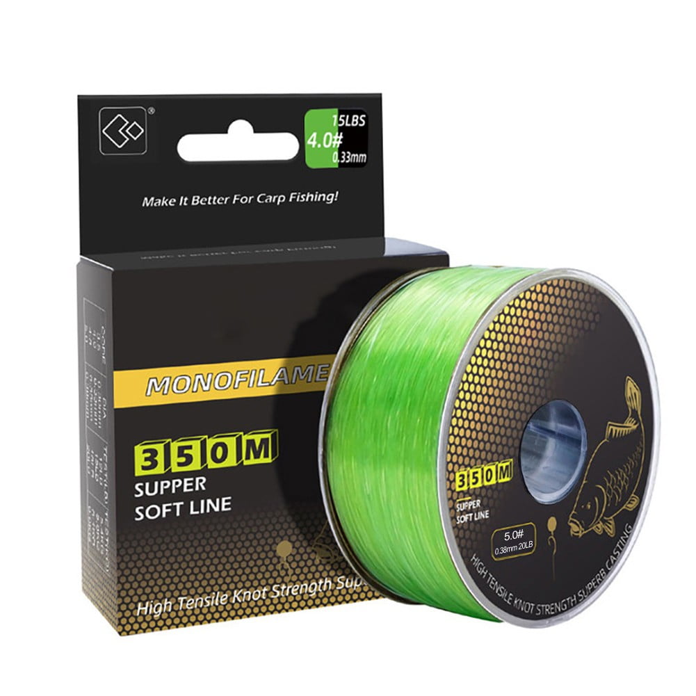 350M Super Strong Monofilament Nylon Carp Fishing Line 12Lb-20Lb Green ...