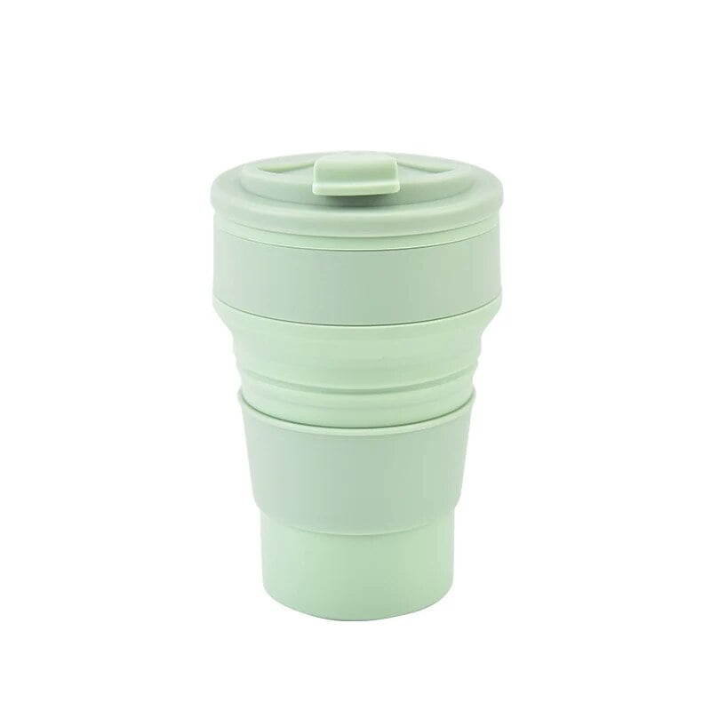 350ML/500ML Silicone Folding Cup Collapsible Mug With Cover Coffee ...