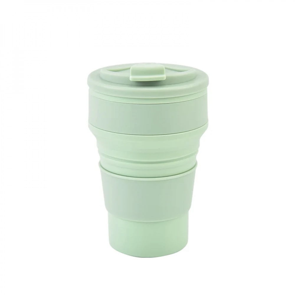 350ML/500ML Silicone Folding Cup Collapsible Mug With Cover Coffee ...