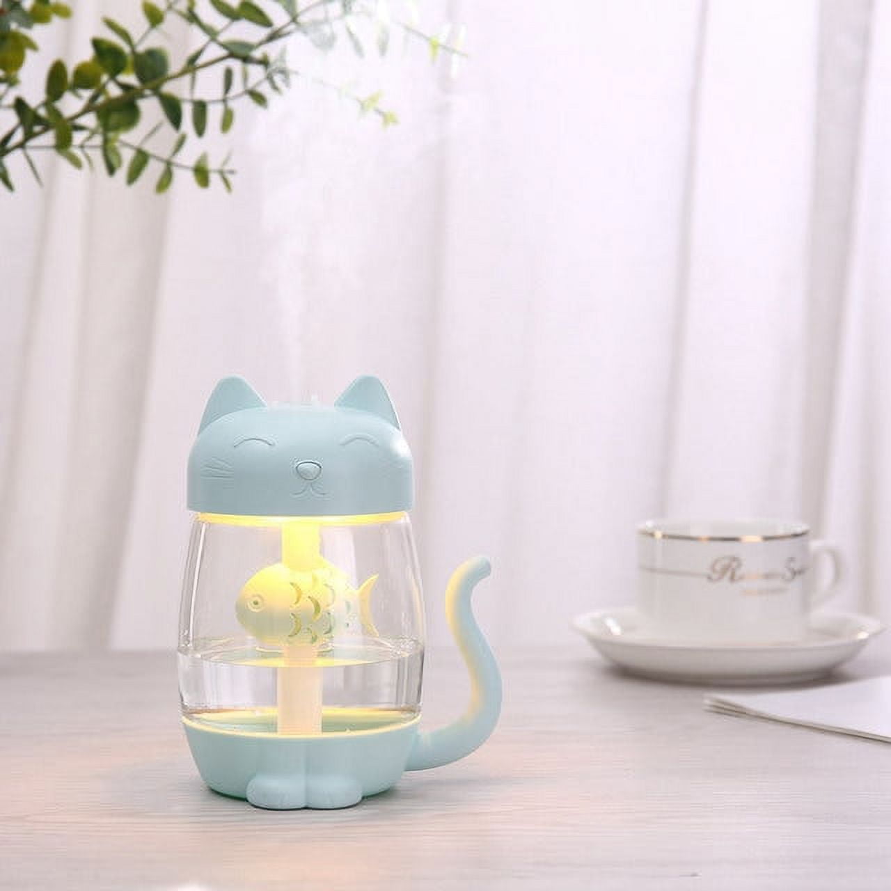 350ML Cat Air Humidifier With Color LED Light Ultrasonic 3 In 1 ...