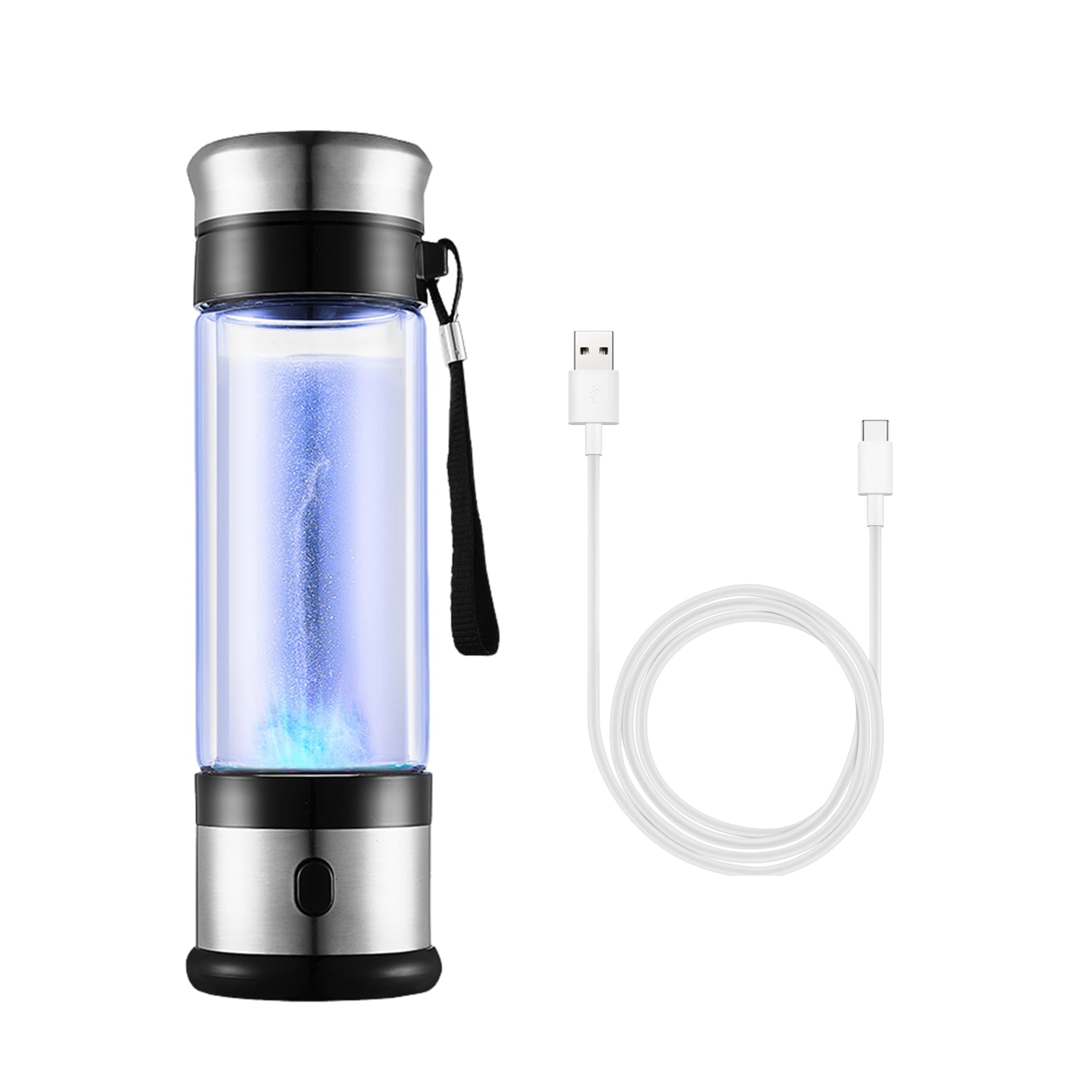 350ML Portable Hydrogen Water Generator Bottle Health Boosting Ionizer ...
