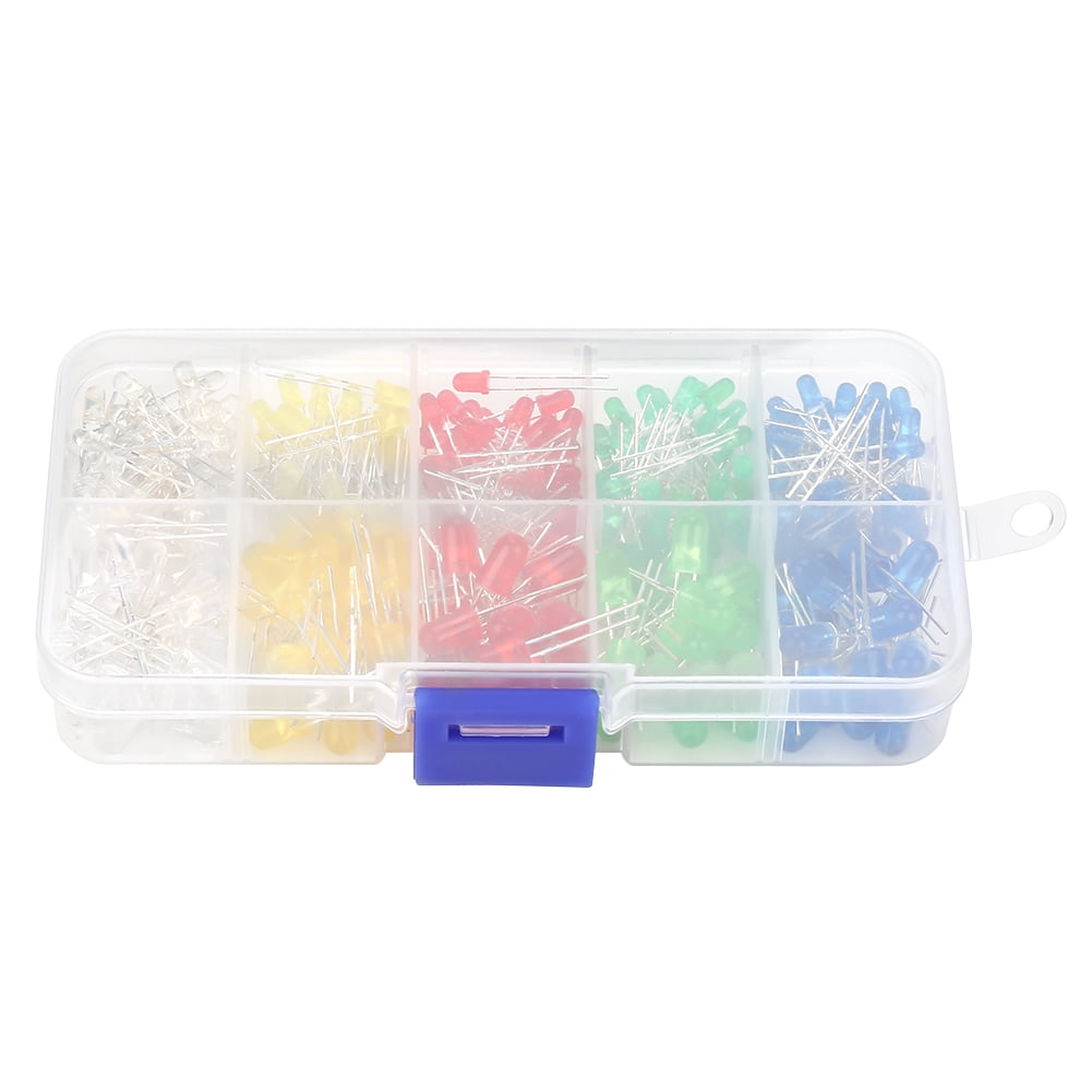 350PCS 3mm & 5mm Assorted Color LED Light Emitting Diode Assortment Kit ...