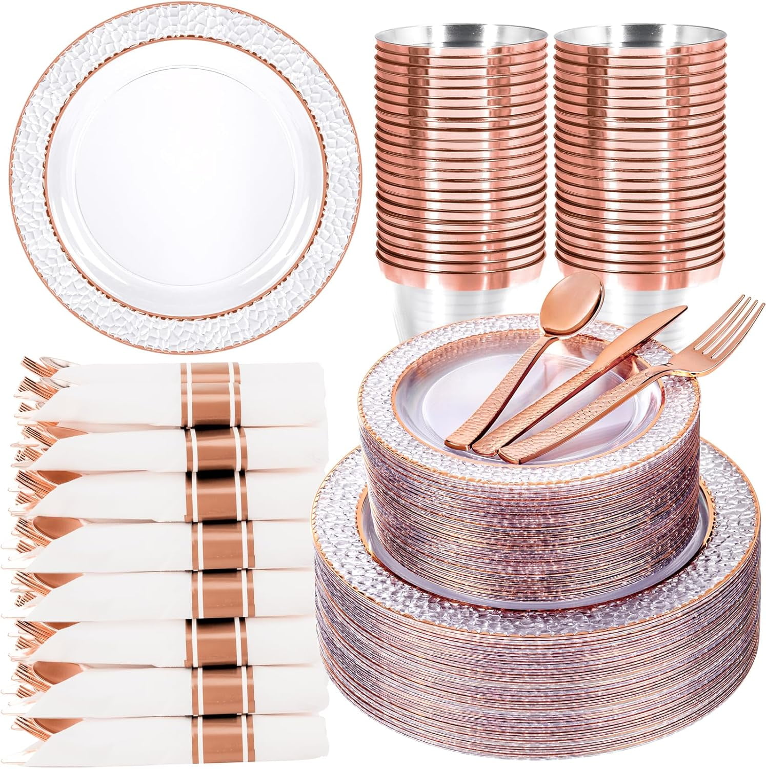 Rose Gold Plastic Plates