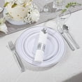 350PCS Silver Plastic Dinnerware Set for 50 Guests, Fancy Disposable ...