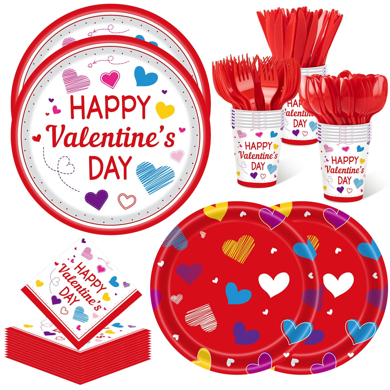 350PCS Valentine's Day Party MSF2 Supplies for 50 Guests-Valentine's ...