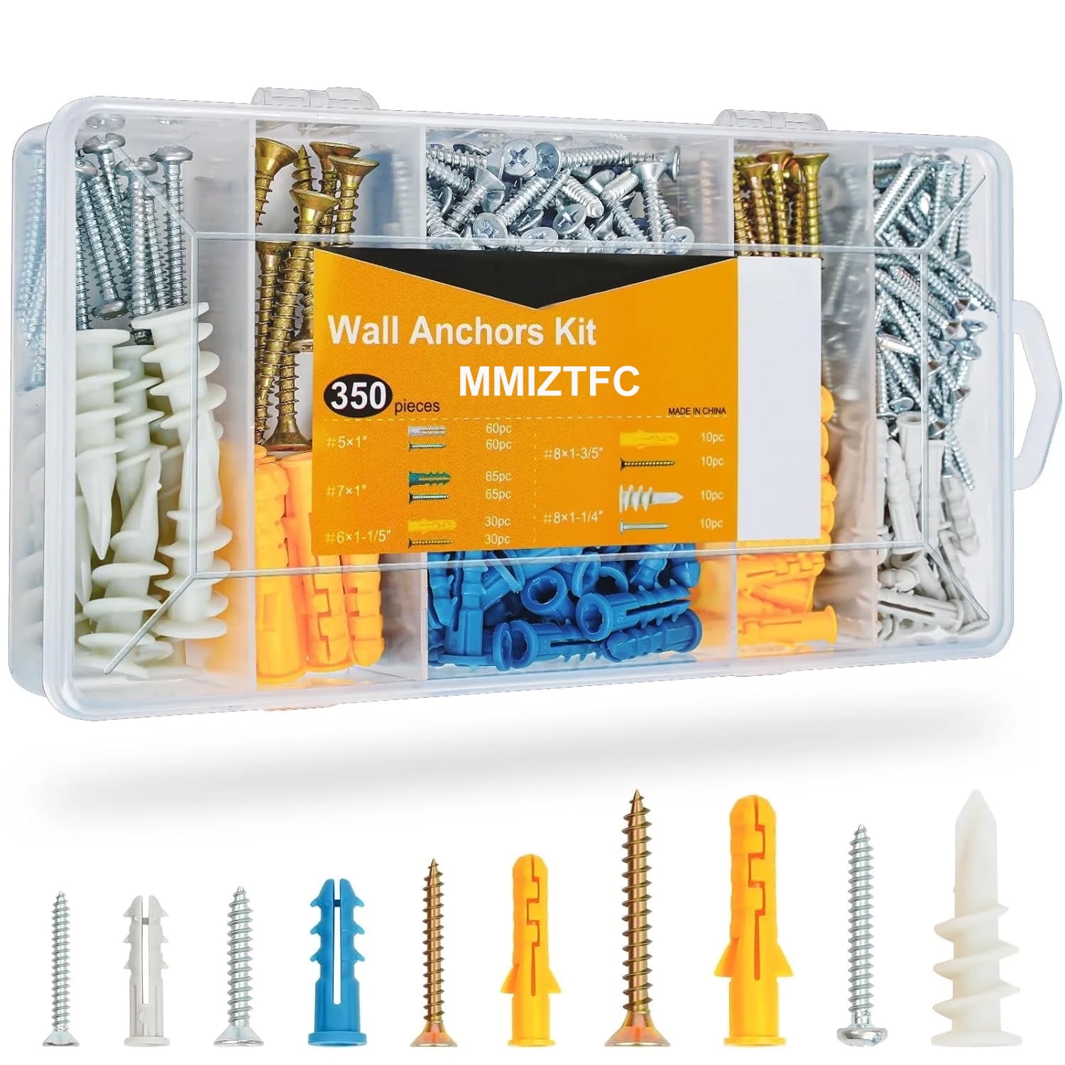 350PCS Wall Anchors Kit for Sheetrock Concrete Brick,175 Drywall ...