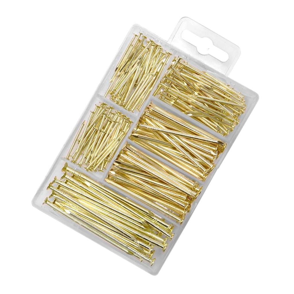 350Pcs 5 Sizes Iron Small Nails with Storage Box Long Hardware Nails ...