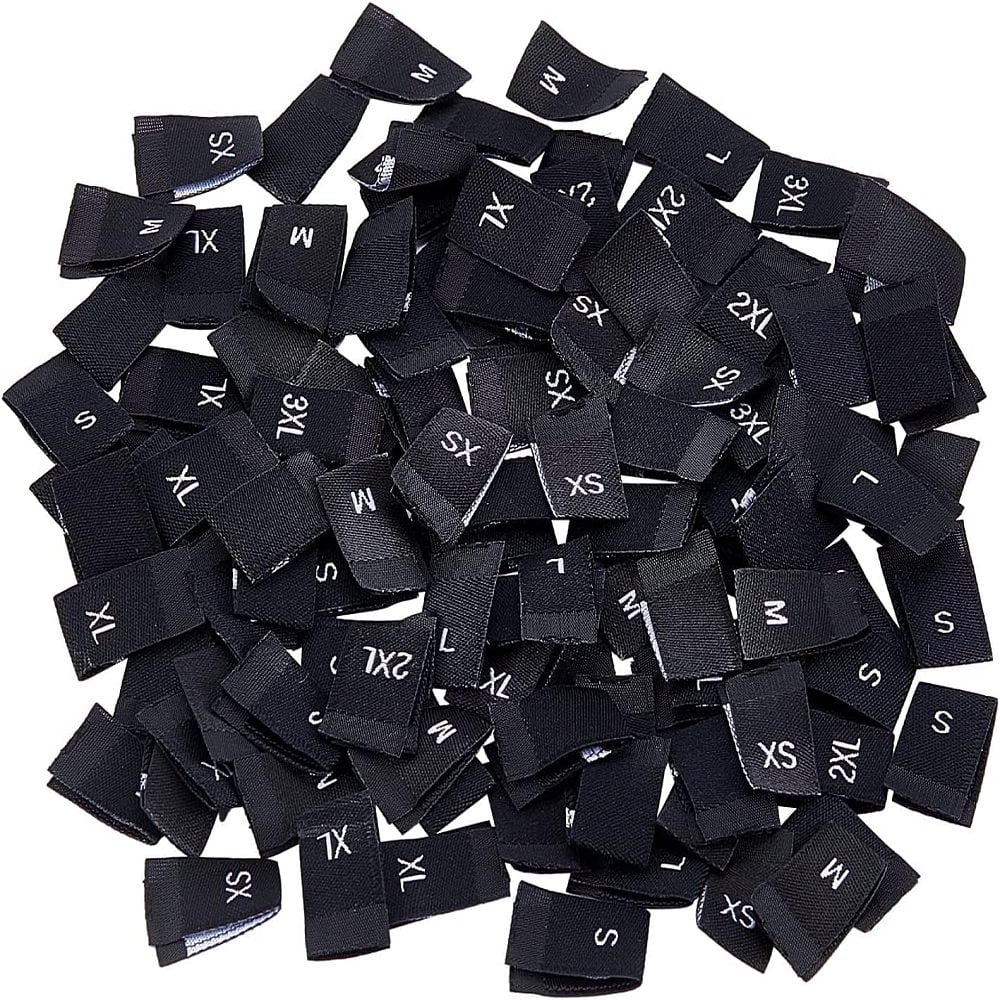 350Pcs 7 Sizes XS~3XL Clothing Size Labels Woven Crafting Craft Labels ...