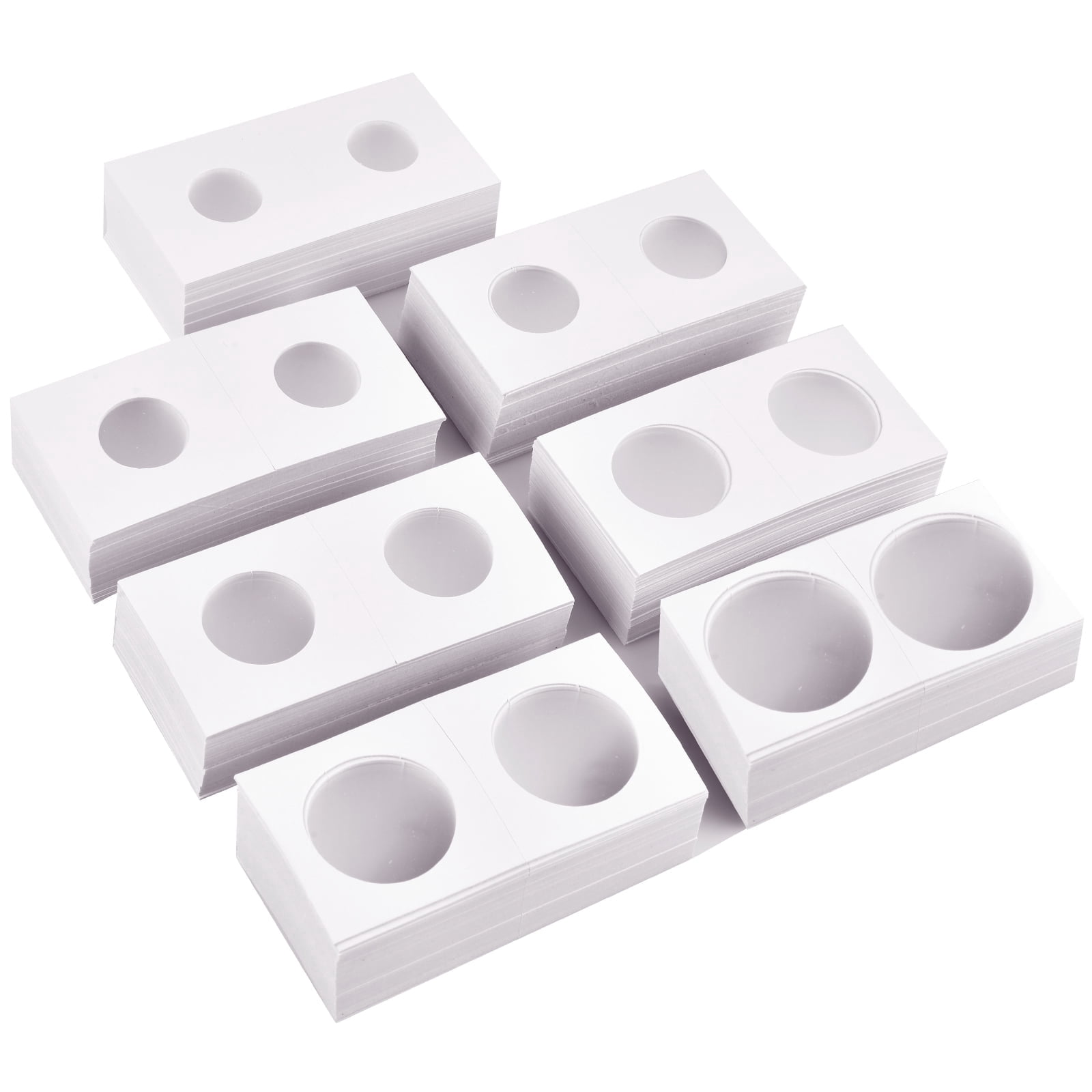 350Pcs Cardboard Coin Holders 2x2 for Collectors, 7 Sizes Fits 20.5-40 ...