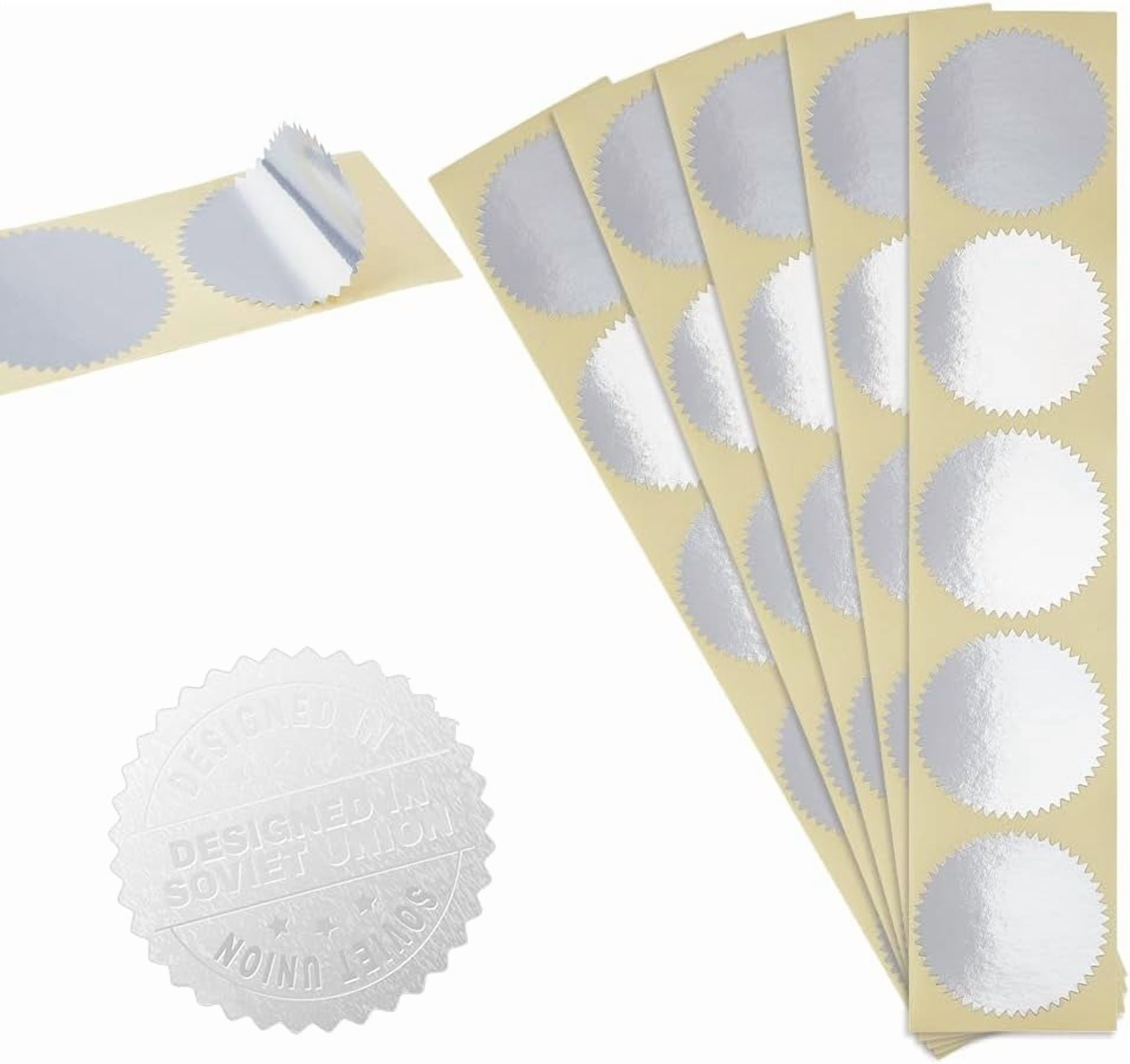350Pcs Embossing Blank Stickers Metallic Scallop Edge Stickers Self ...