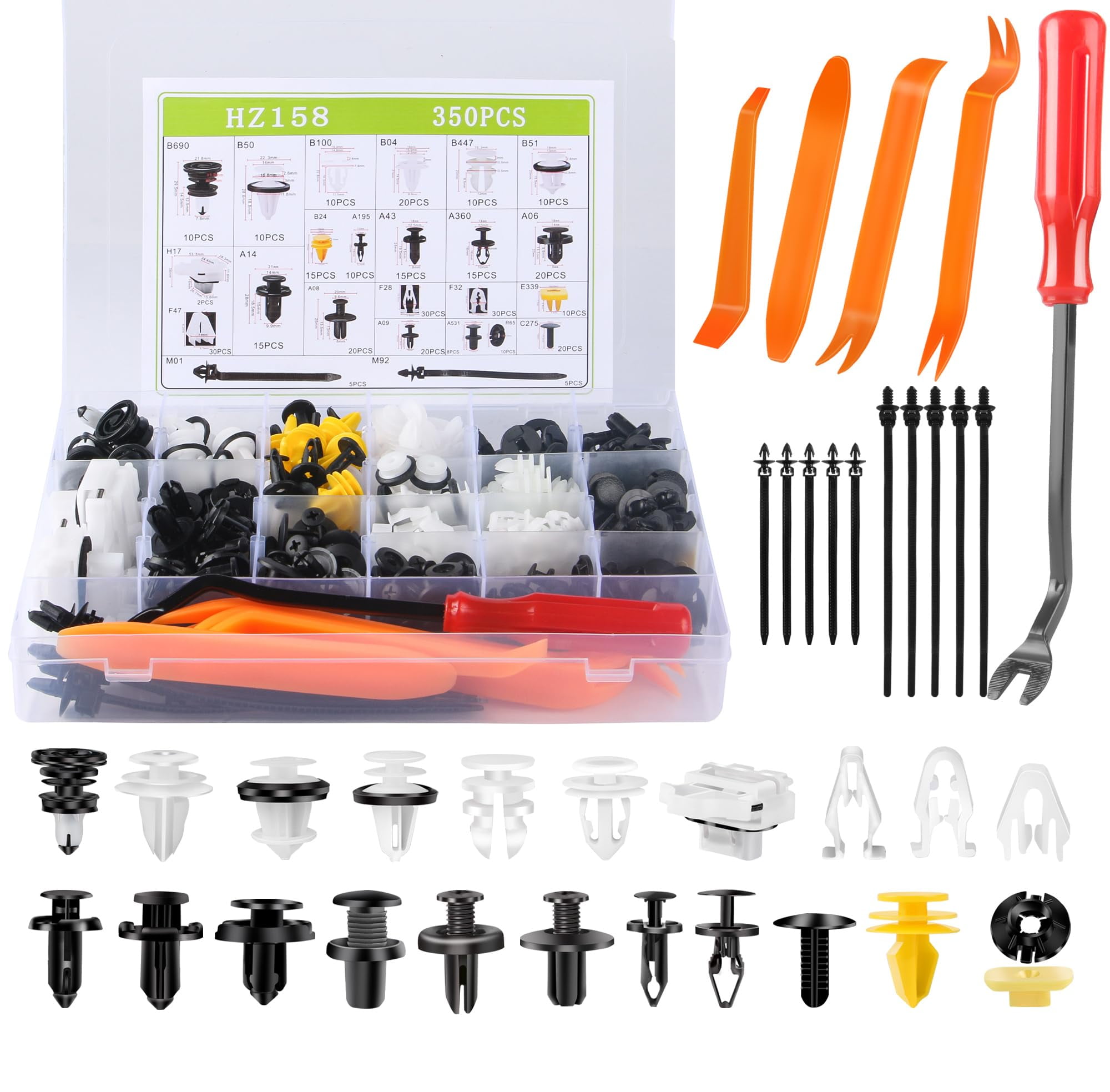 350Pcs Tesla Clips Tesla Push Retainer Clips 22 Sizes Tesla Bumper ...