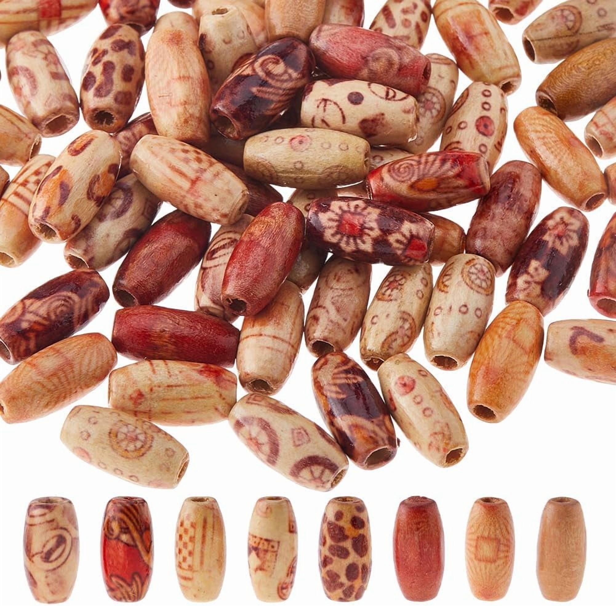 350Pcs Wooden Beads Oval Spacer Beads 14x8mm Macrame Beads Large Hole ...