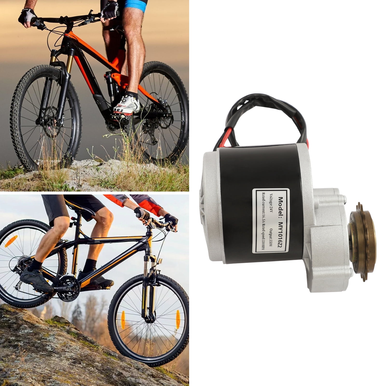 350W 24V Electric Bike Conversion Kit Complete E-Bike Motor Kit with LCD Throttle, Controller ...