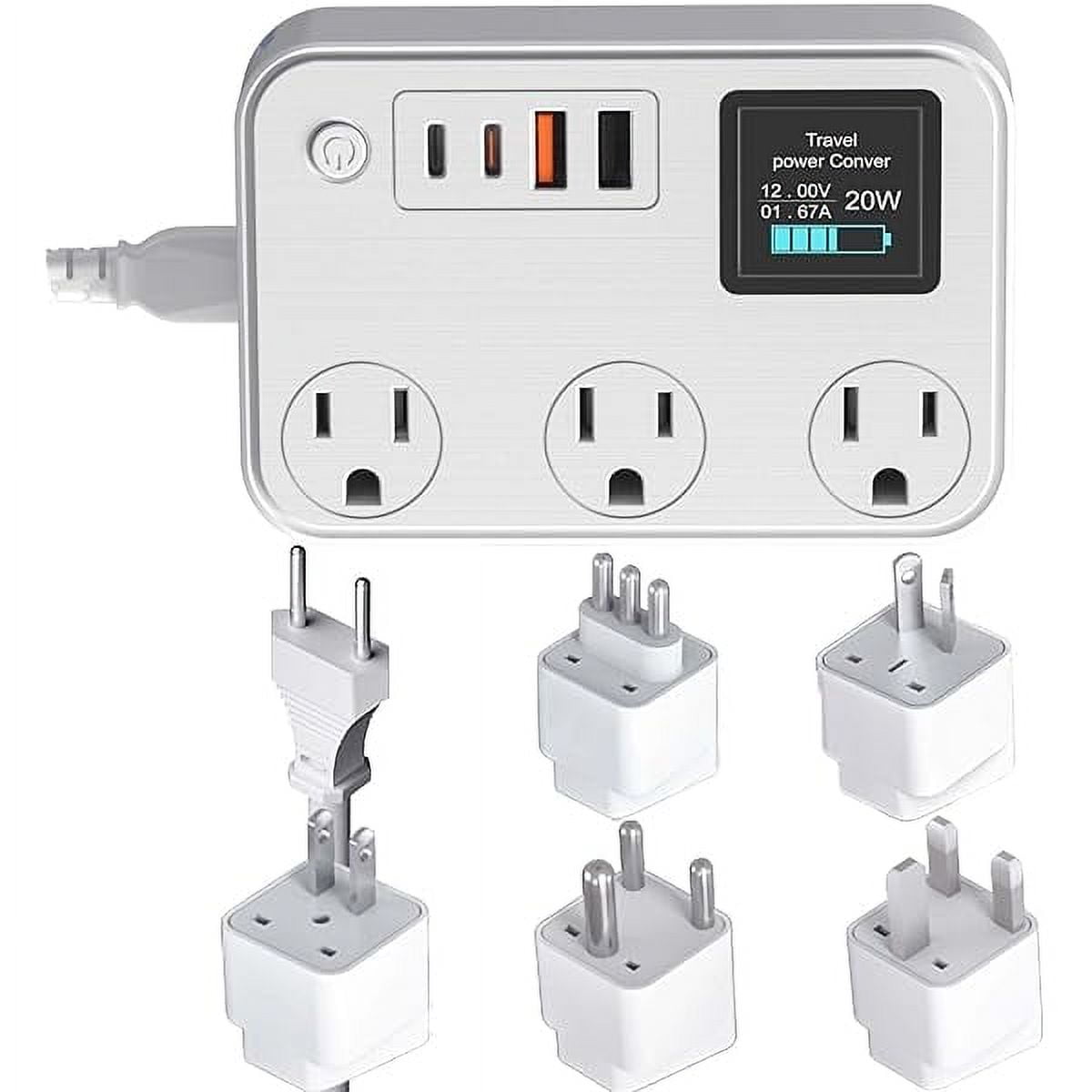 350W Conversion Plug,International Travel Converter with 2 USB and 2 ...