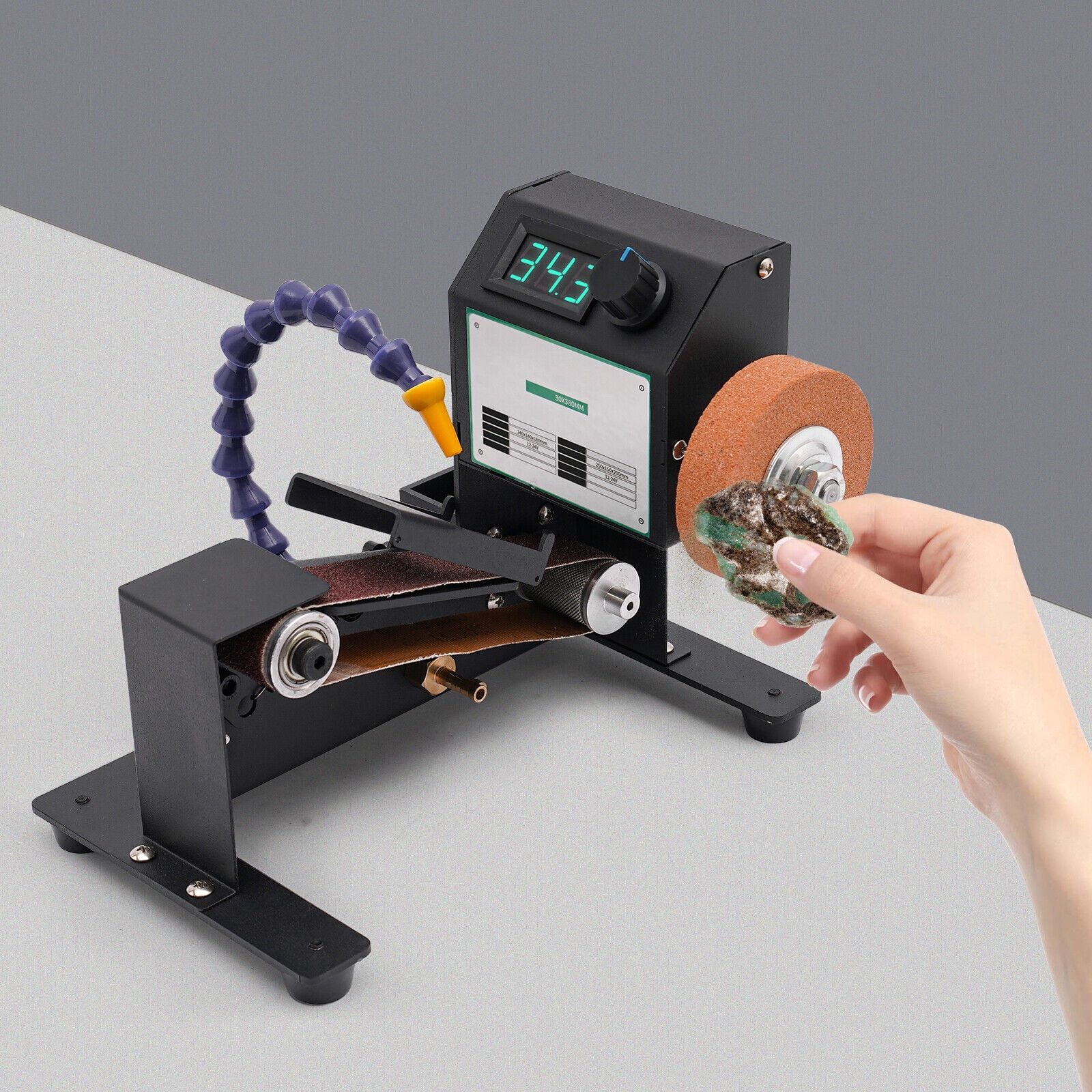 350W Mini Belt Sander, Bench Metal Grinder Knife Making, Desktop Metal ...