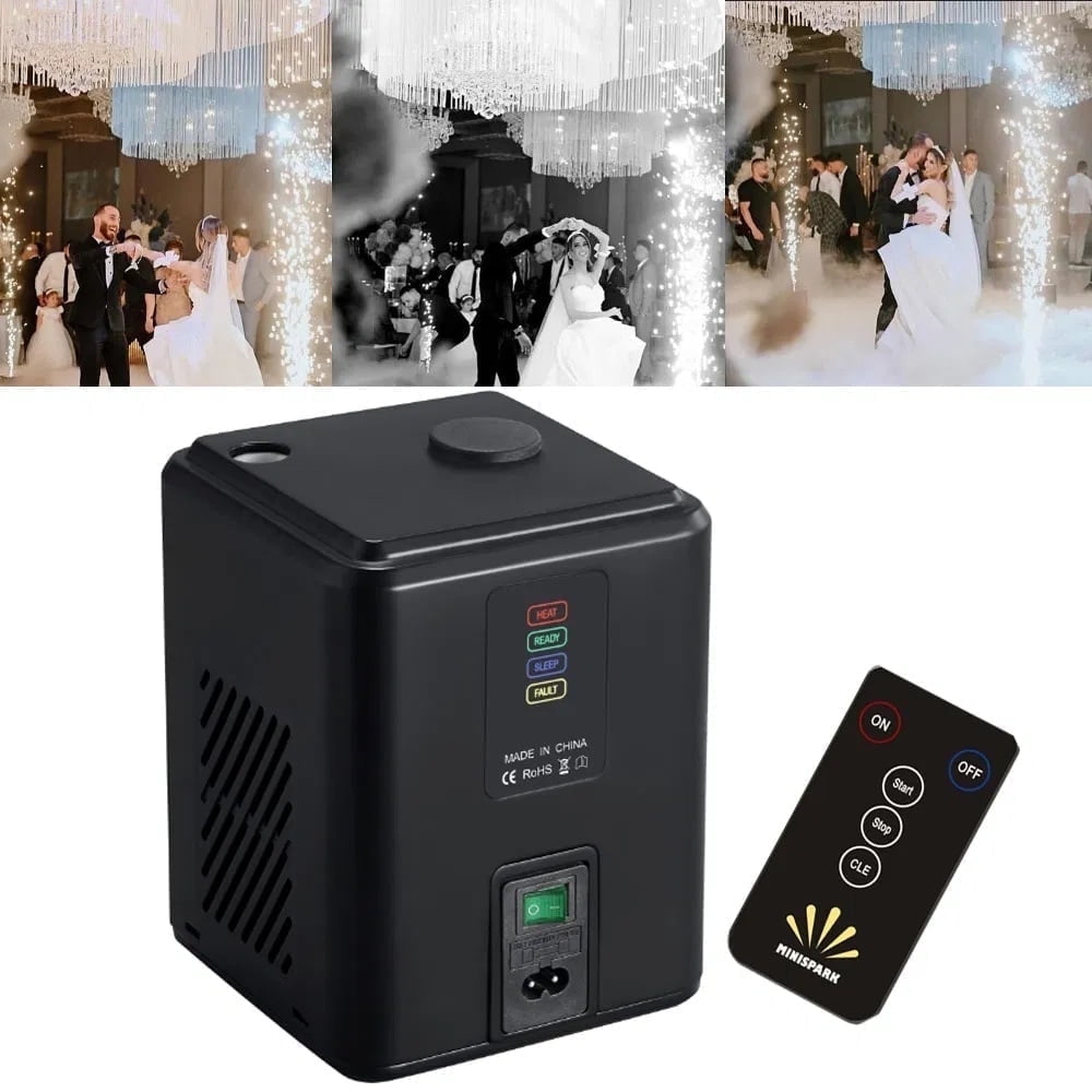 Jacmui Mini Cold Spark Stage Effect Machine 350W with Remote Control ...