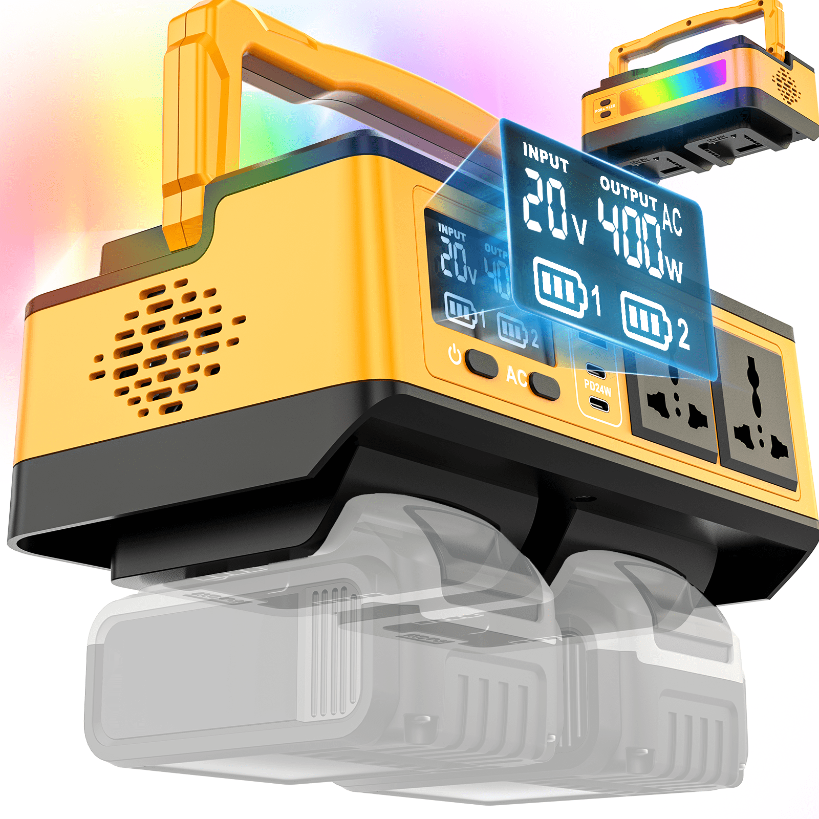 350W Power Inverter Compatible with DeWalt 20V Batteries: Ecarke ...