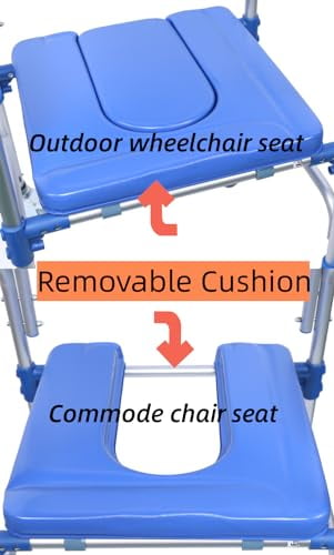 350lb Load Elderly Commodes Wheelchair w/Footrest,Handicap Beside ...