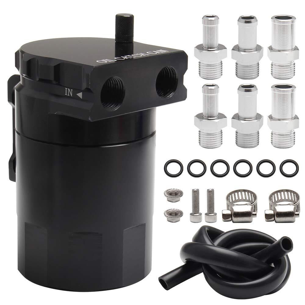 350ml/12oz Oil Catch Can Tank Kit Polish Baffled Reservoir with ...