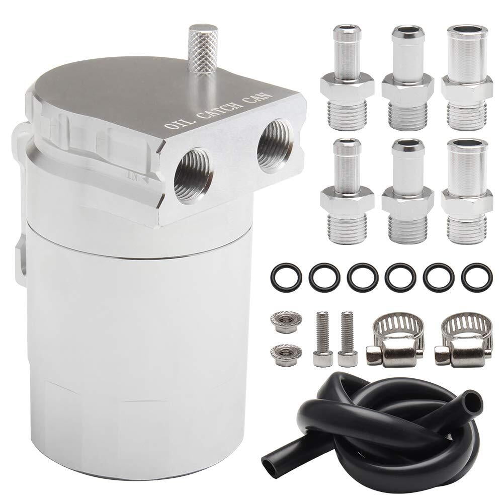 350ml/12oz Oil Catch Can Tank Kit Polish Baffled Reservoir with ...