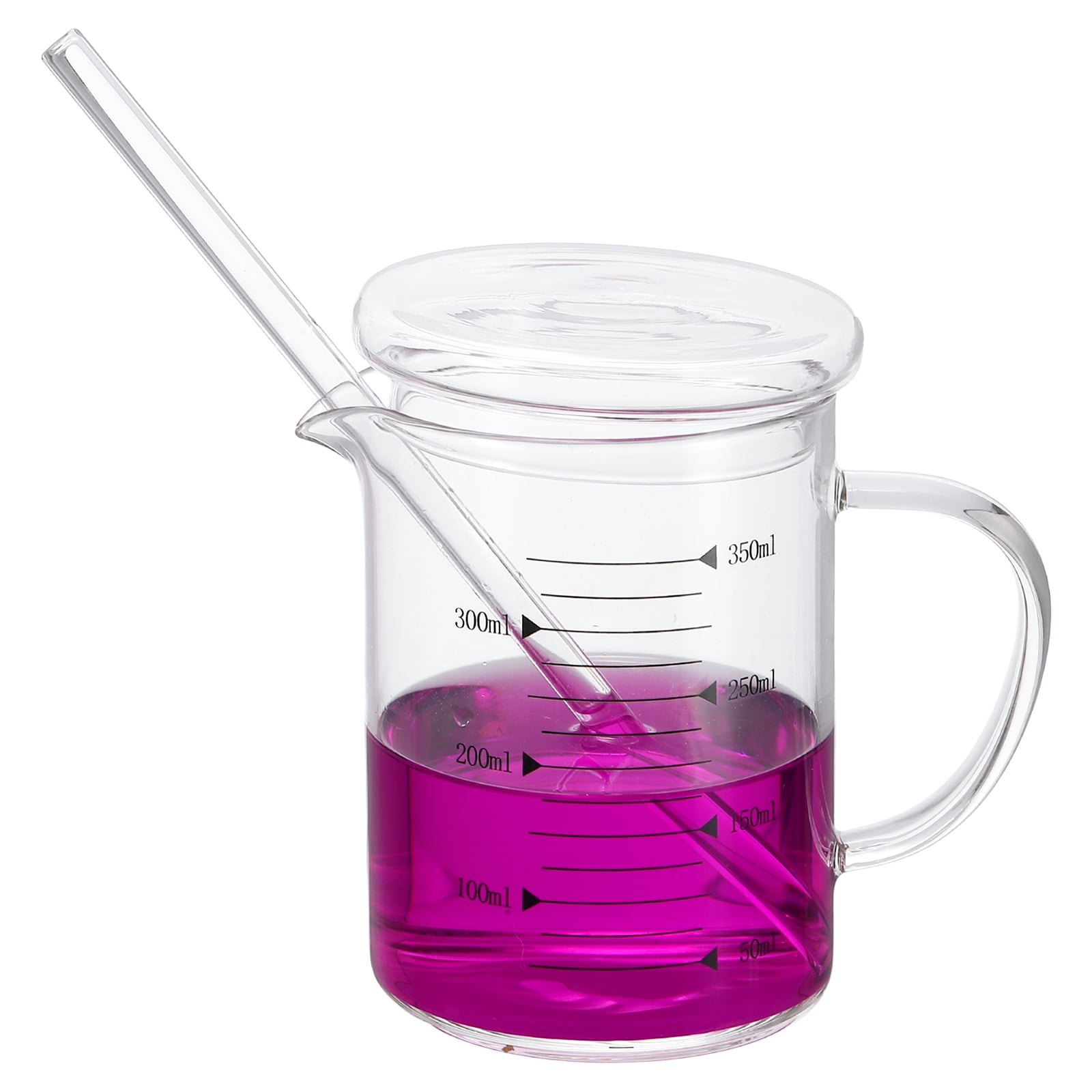 350ml Glass Measuring Cup, Borosilicate Glass Beaker Graduated Liquid ...
