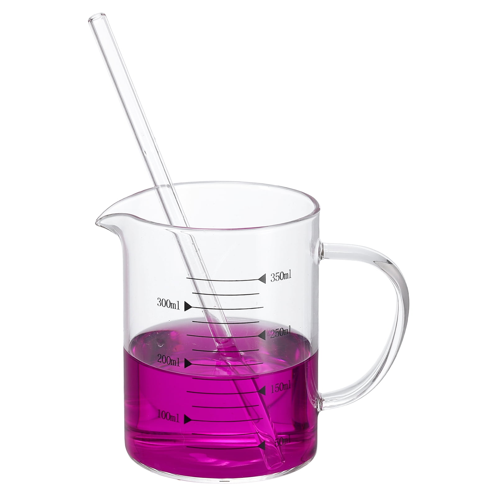 350ml Glass Measuring Cup, Borosilicate Glass Beaker Graduated Liquid ...