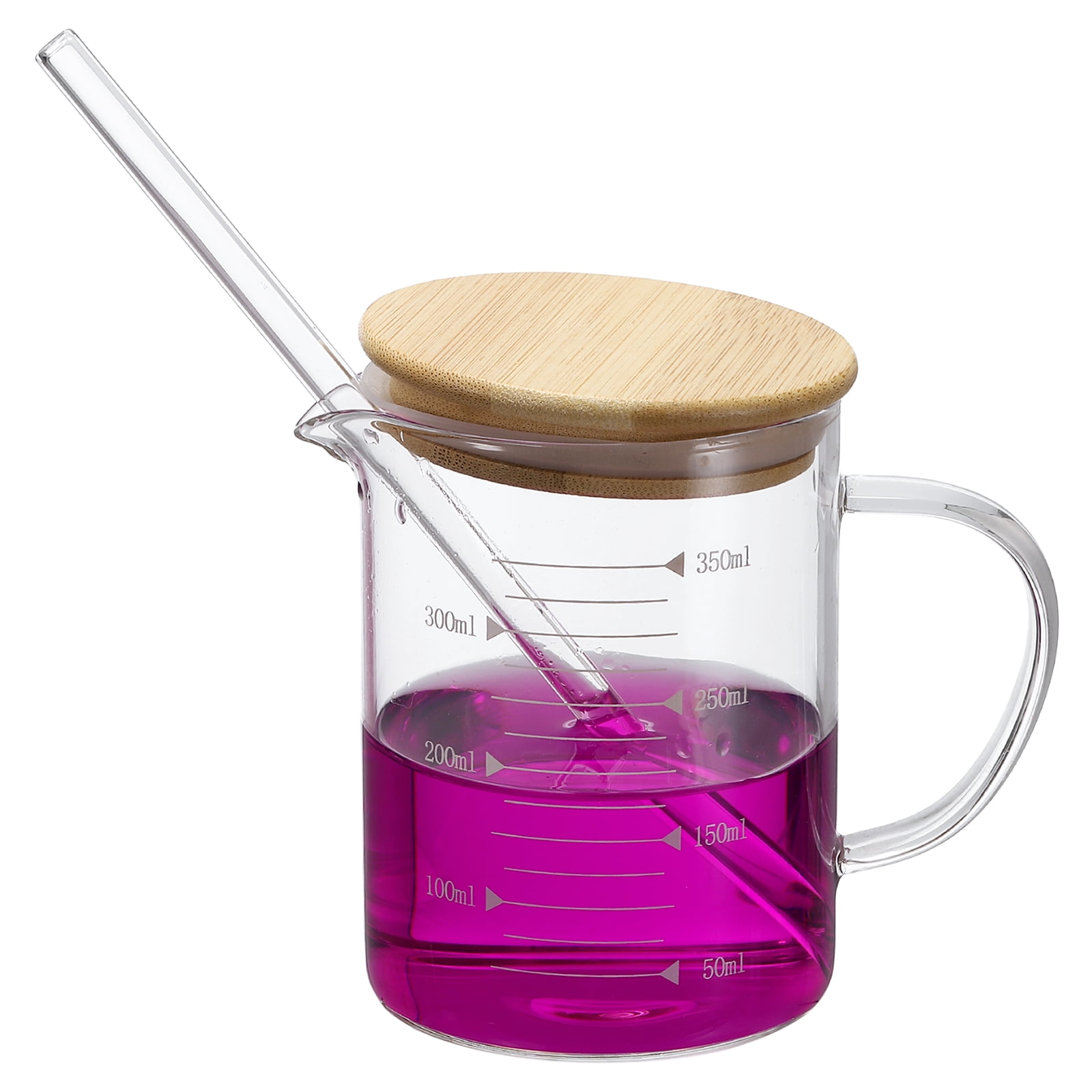 350ml Glass Measuring Cup, Borosilicate Glass Beaker Graduated Liquid ...