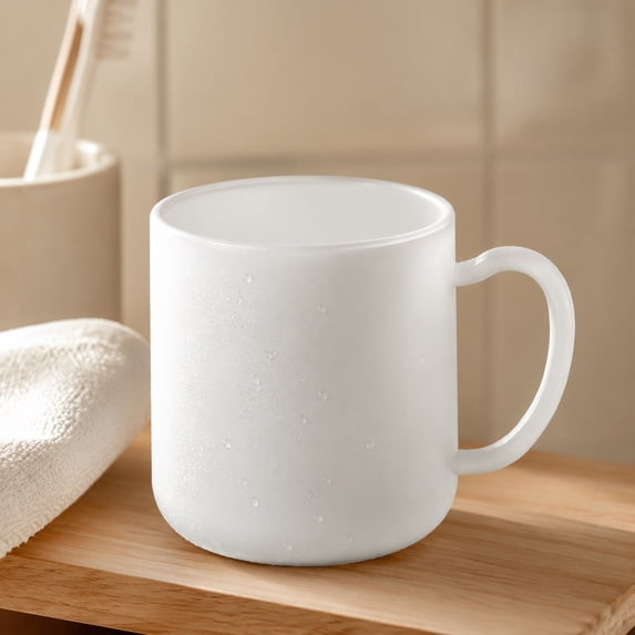 350ml Plastic Toothbrush Cup for Bathroom, Blue Rinse Cup with Wide ...