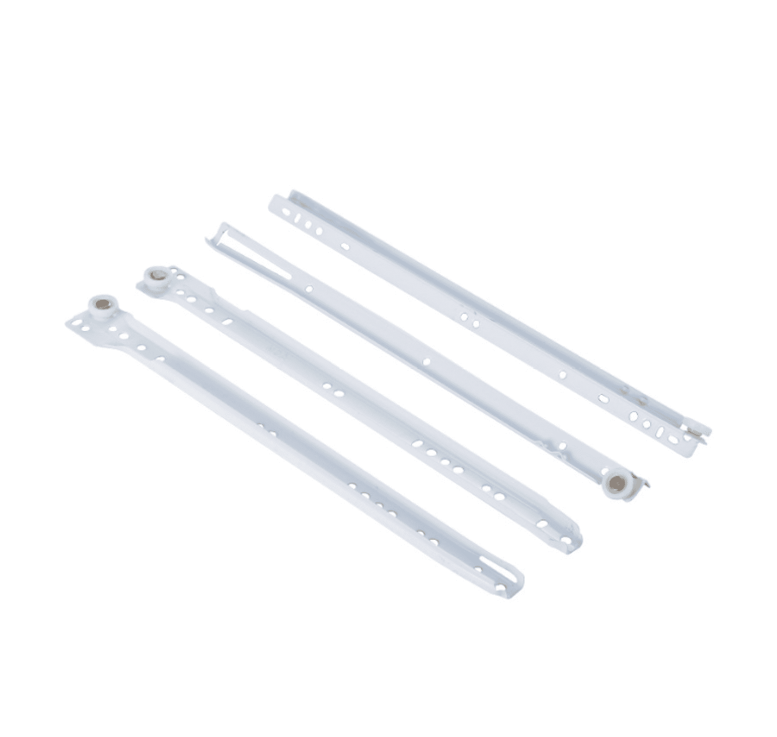 350mm Full Extension Drawer Slides - White, Silent Nylon Rollers, Cold ...