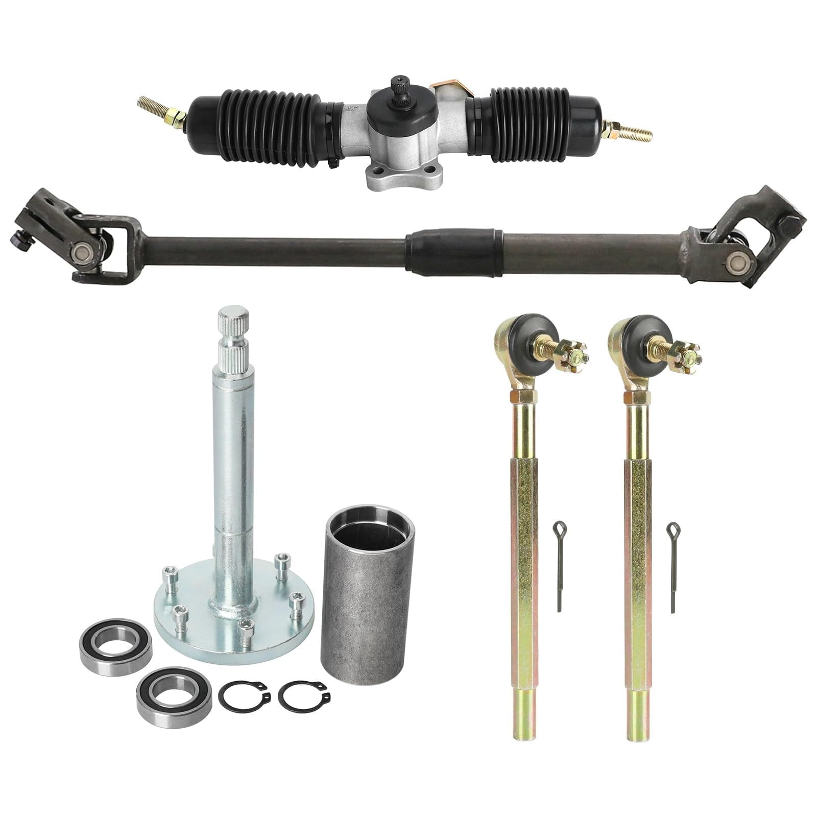 350mm Steering Wheel Steel Kit Gear Rack Pinion Adjustable Shaft Set ...