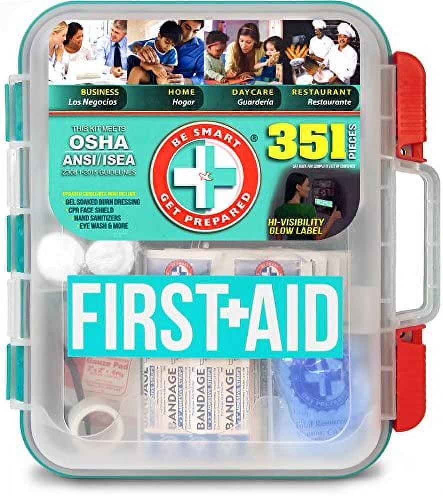 - 351 Piece First Aid Kit - Exceeds OSHA ANSI/ISEA Standards for 100 ...
