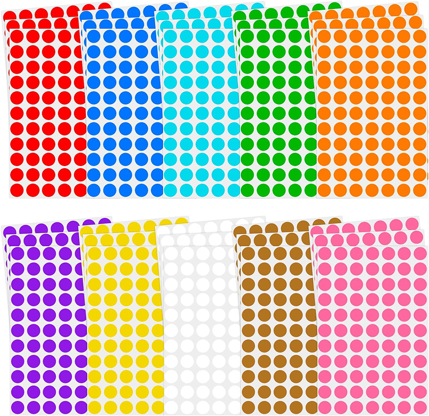 3510 Pieces Round Color Circle Dot Sticker Labels, 1/2 Inch Colors ...