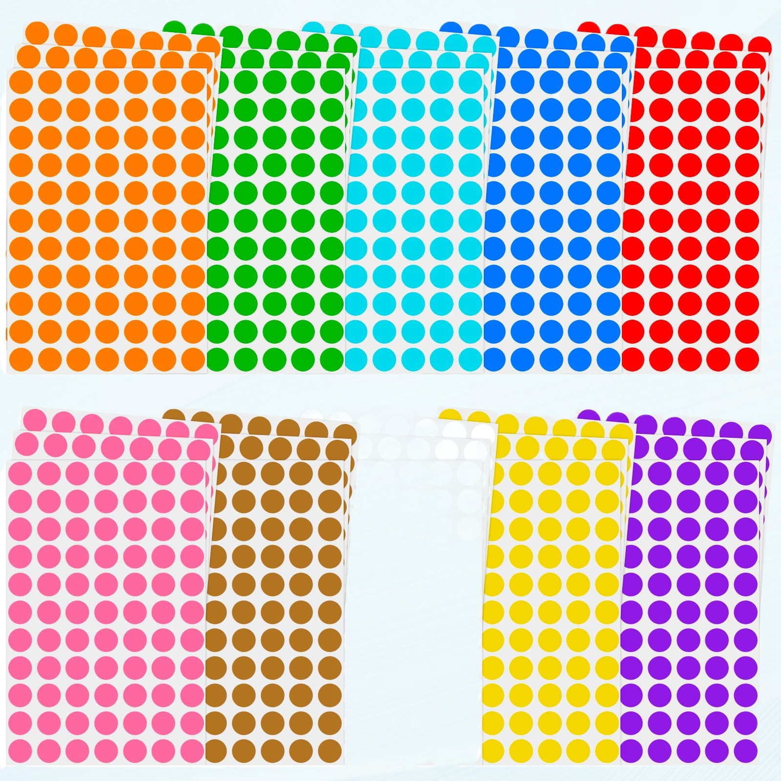 3510 Pieces Round Dot Sticker Labels, 1/2 Inch Color Round Dot Labels ...