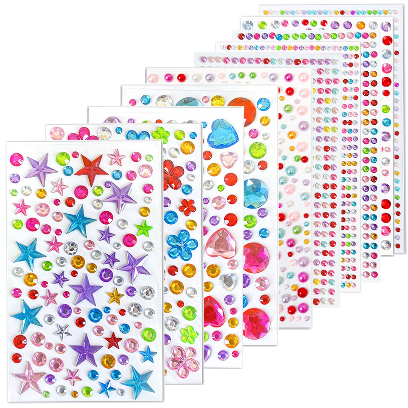 3514Pcs Gem Stickers,Self-Adhesive Rhinestone 3D Stickers,Various ...