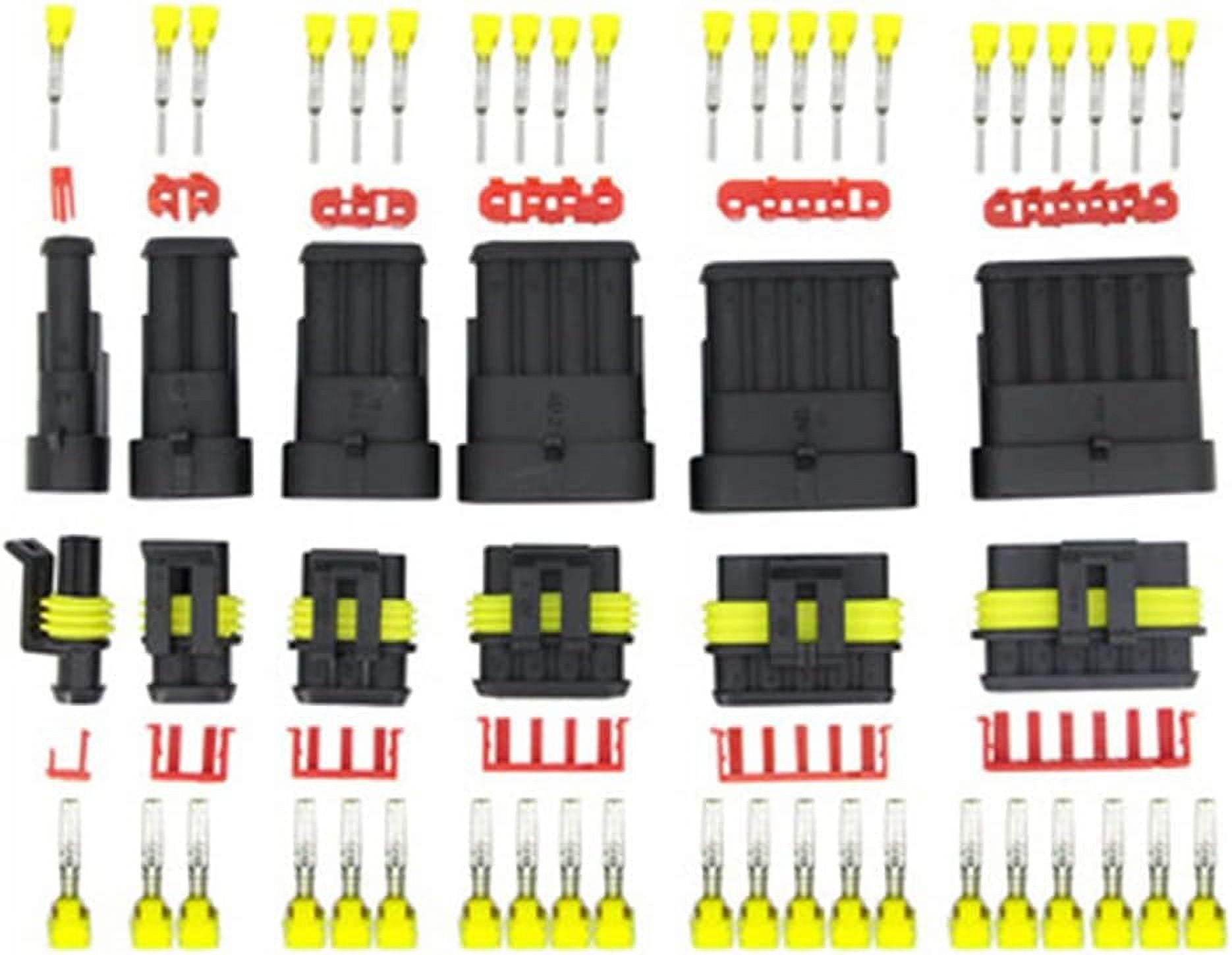 352 Pieces Waterproof Connector Kit, 1/2/3/4 Pin Waterproof Car ...