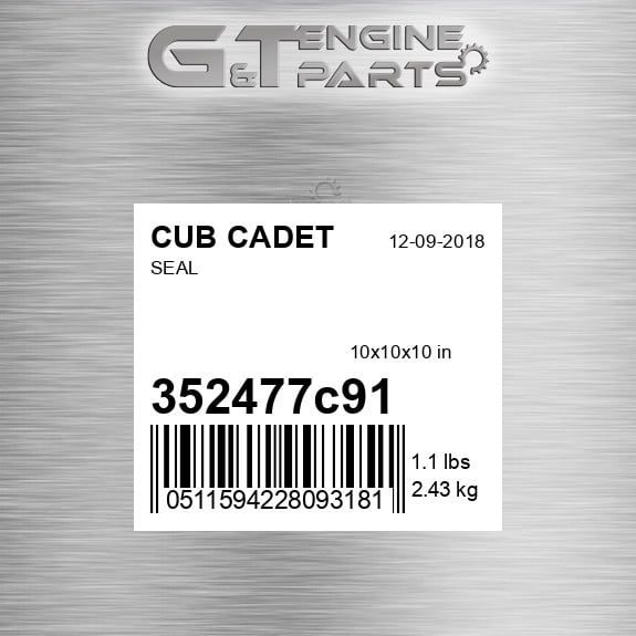 352477C91 SEAL fits CUB CADET (New OEM) - Walmart.com