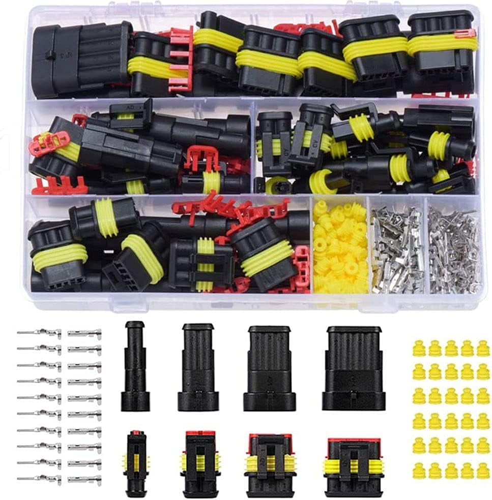 352pcs Waterproof Car Electrical Connector Kits 1/2/3/4 Pin Waterproof Connector Waterproof Car ...