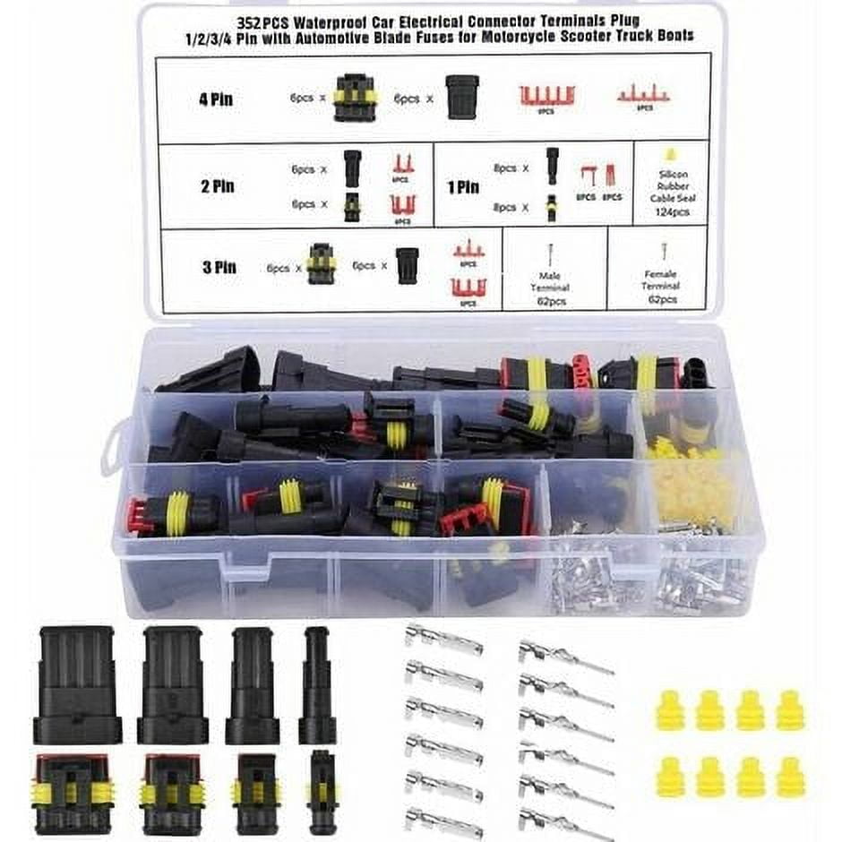 Paraugas 352pcs Wire Connector Kit, Waterproof Connector, Waterproof Automotive Electrical ...