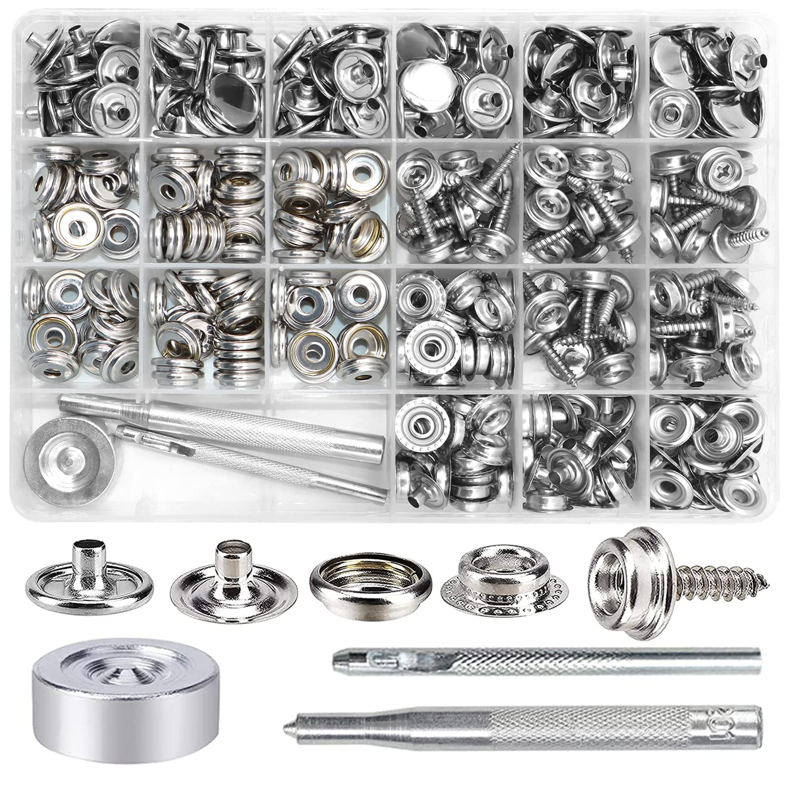 353 PCS Canvas Snap Kit, ZYNERY Marine Grade Stainless Steel Canvas ...