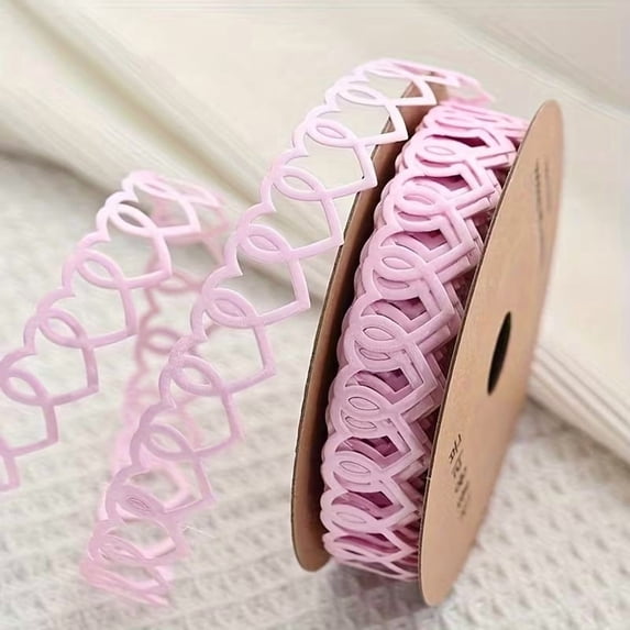 354.33" White Lace Ribbon with Heart Pattern - Ideal for Crafts, Gift ...