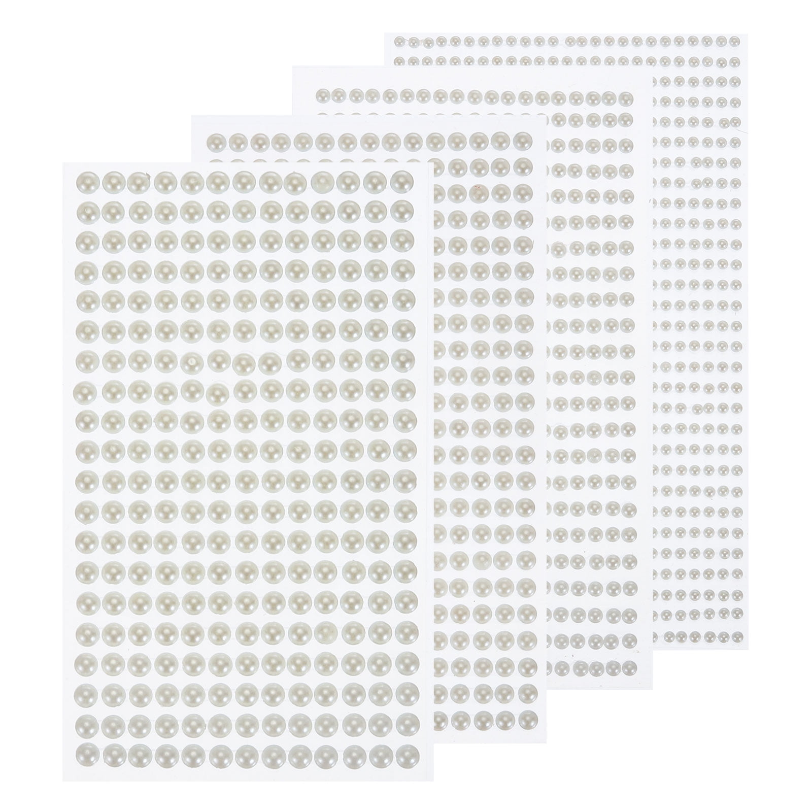 3584 Pcs 8 Sheets Bright White Rhinestone Stickers 3/4/5/6 mm Self ...