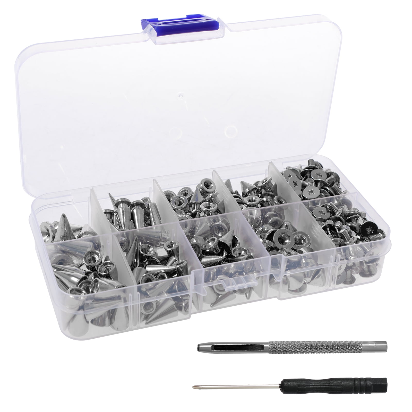 359Pcs Punk Spikes and Studs Kit Zinc Alloy Silver Cone Spike and Stud ...