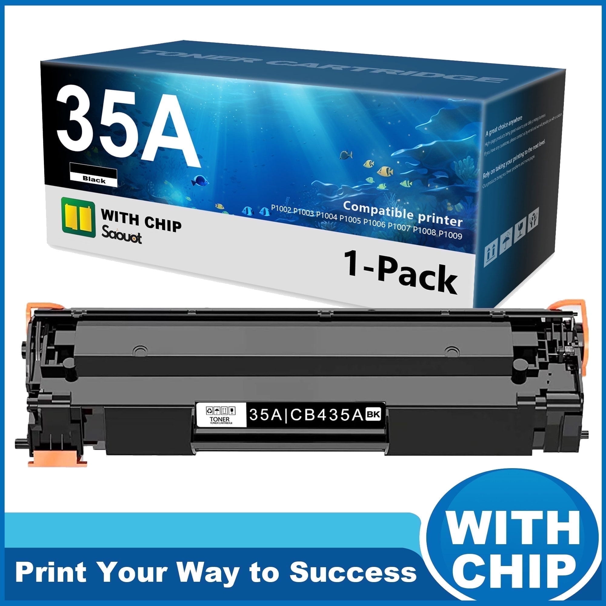 YOUNGTION 35A CB435A Toner Cartridge, High Yield, Black, Compatible ...